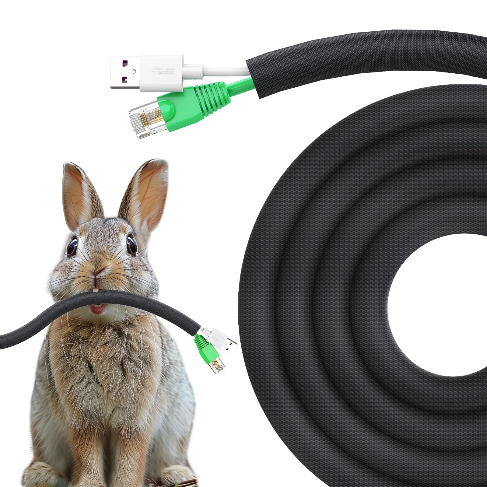 REFLYING Dog and Cat Cord Protector 3 Meters-9.5mm, Cable Tidy Sleeve ...