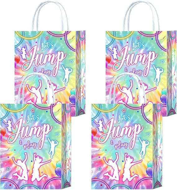 Amazon.com: 16 Pieces Watercolor Trampoline Jump Gift Bags for Jump ...