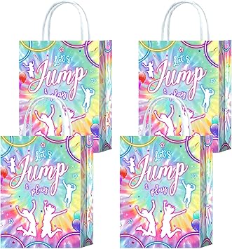 Amazon.com: 16 Pieces Watercolor Trampoline Jump Gift Bags for Jump ...