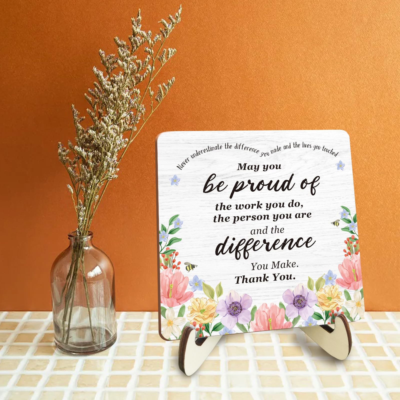 Snapklik.com : Thank You Gifts Rustic Wooden Desk Decor Inspirational ...