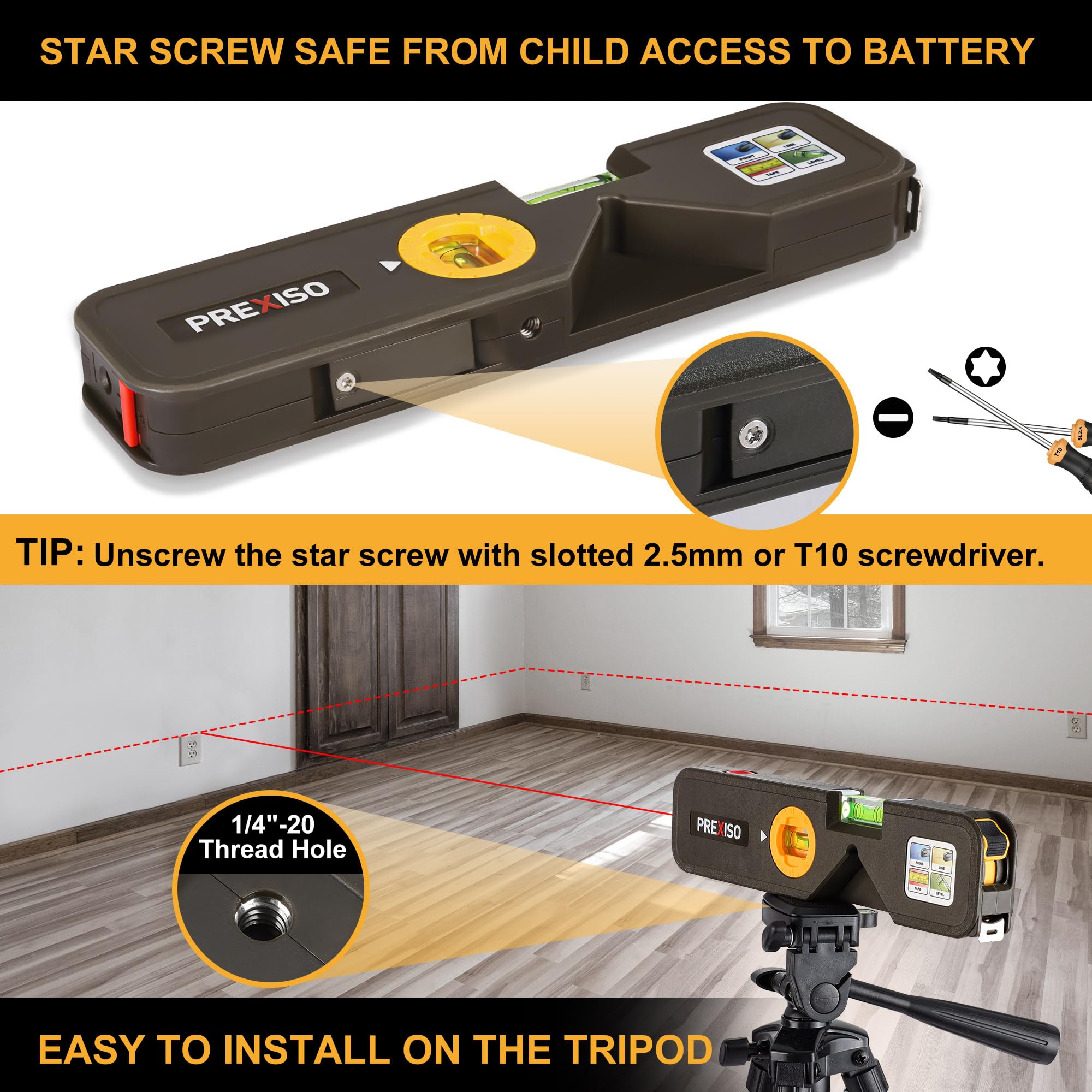 Snapklik.com : PREXISO 4-in-1 Laser Level Multipurpose Torpedo Level ...