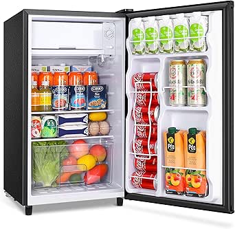 Amazon.com: WANAI Full-Sized Fridge with Freezer 3.2 Cu.Ft Single Door ...