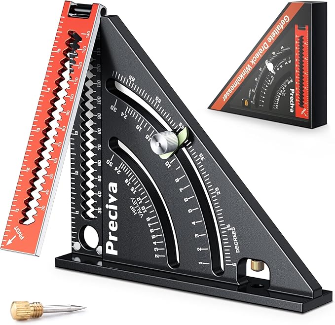 Folding Triangle Ruler Speed Square Preciva Adjustable Positioning 6 ...