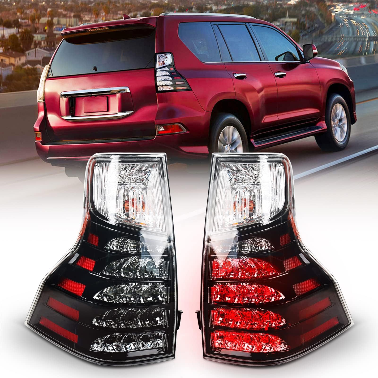 Amazon.com: FIONE for Lexus GX460 Tail Light Assembly 2014-2022 Black ...