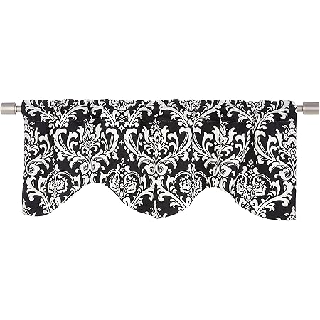 Amazon.com: RLF Home Royal Damask M Shaped Valance, Black : Home & Kitchen