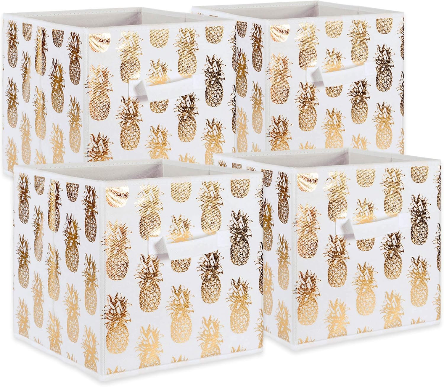 Amazon.com - DII Non Woven Polyester Storage Bin, Metallic Pineapple ...