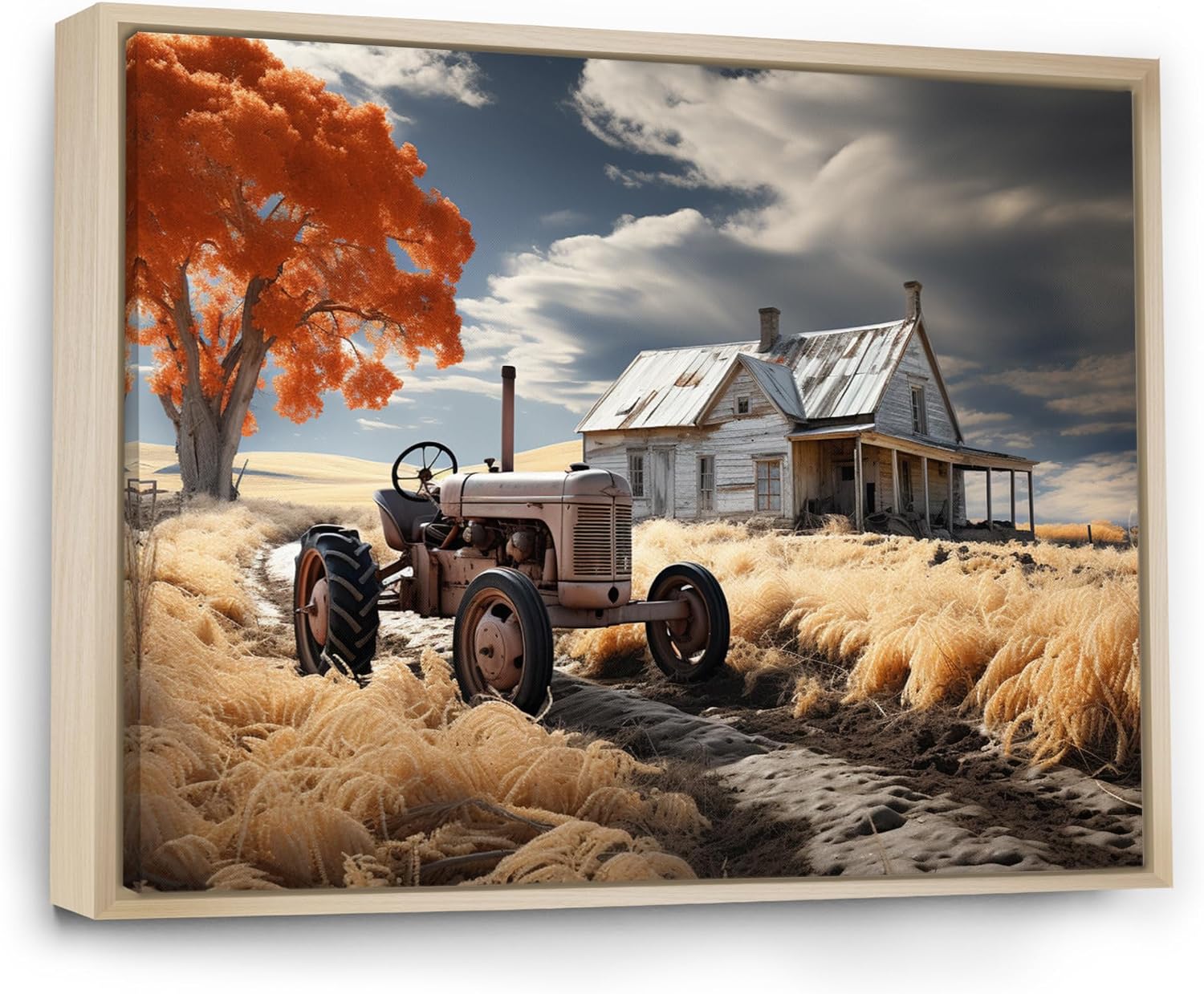 Amazon.com: Farm framed wall Art, Farmhouse Tractor Rural euphony I ...