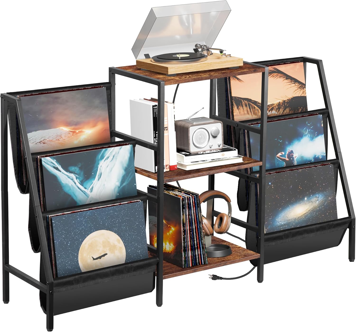 Amazon.com: SUPER DEAL Record Player Stand, 3-Tier Turntables Stand ...