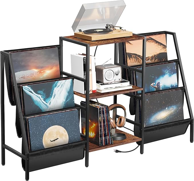 Amazon.com: SUPER DEAL Record Player Stand, 3-Tier Turntables Stand ...