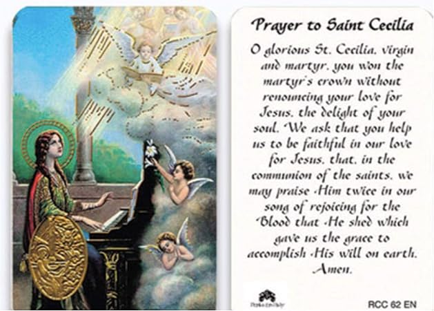 Amazon.com: St. Cecilia Laminated Prayer Card with Our Father Card ...