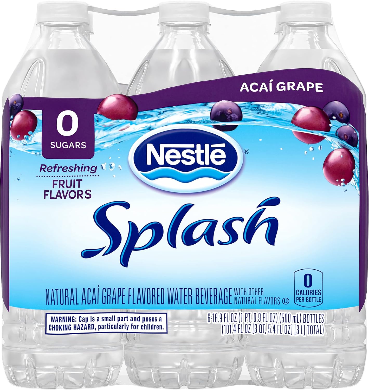 Amazon.com: Nestle, Nestle Splash 6 Pack Acai Grape Water Beverage, 0.5 ...