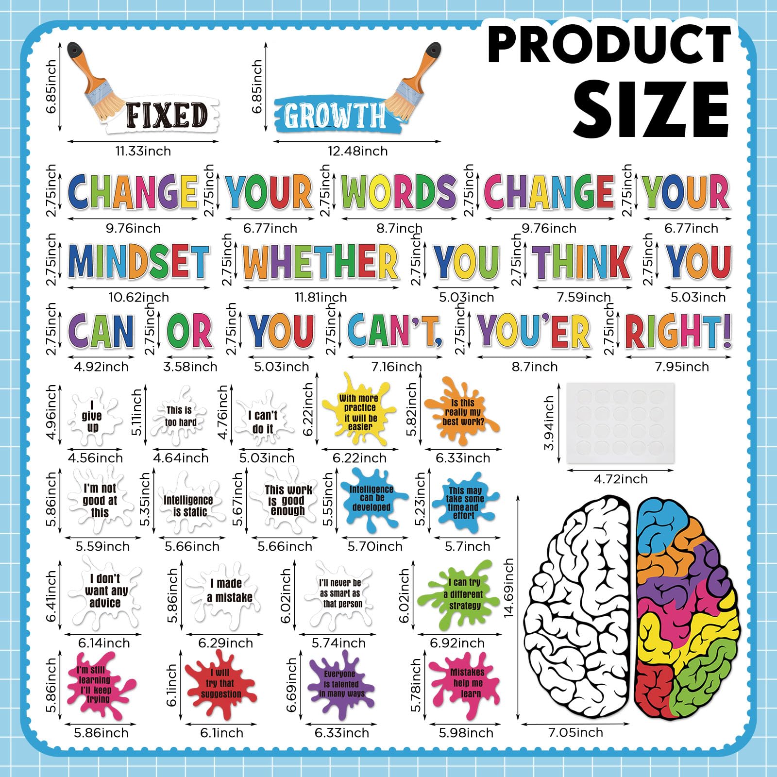 Snapklik.com : Pasimy Growth Mindset Bulletin Board Set Motivational ...