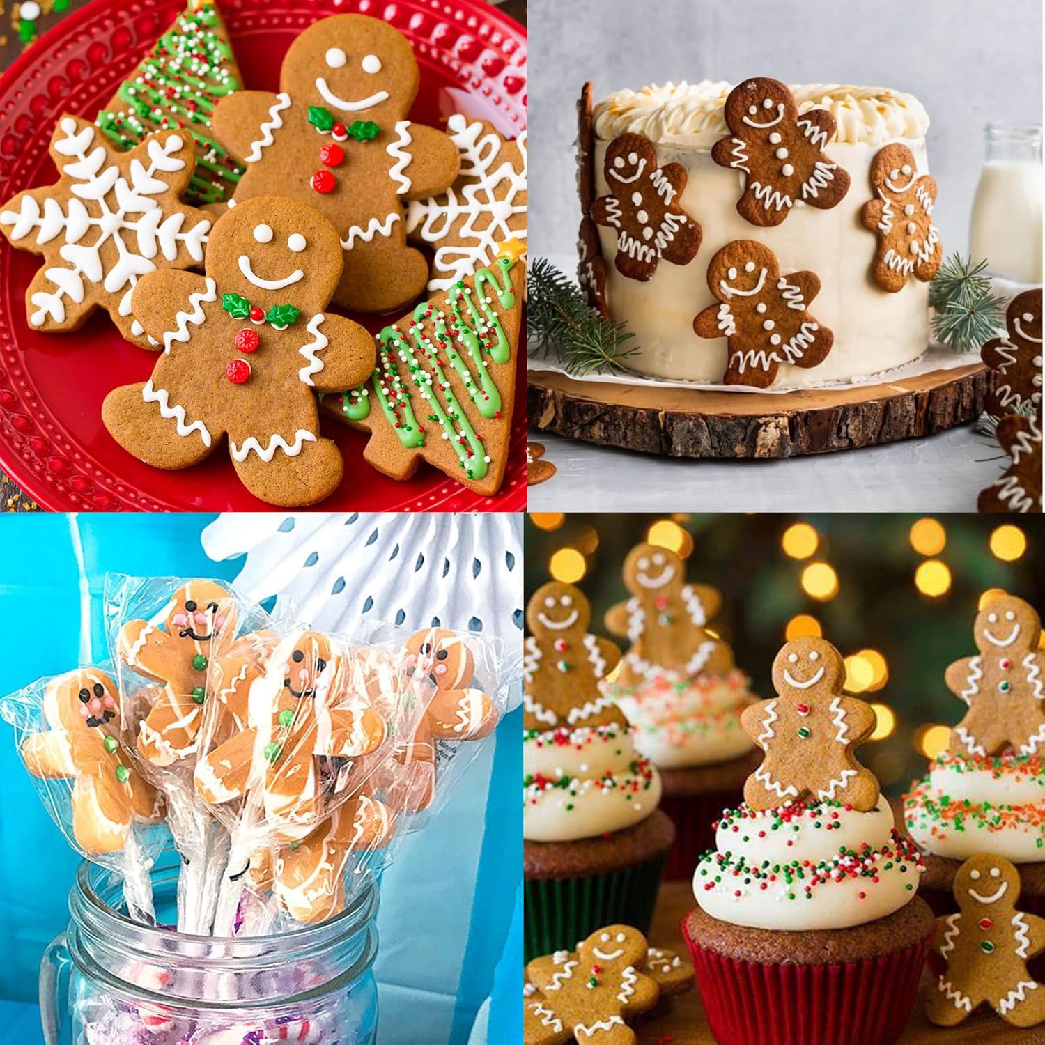 Amazon.com: Copzievkae 2 Pack Gingerbread Man Silicone Mold, 6 Cavity ...