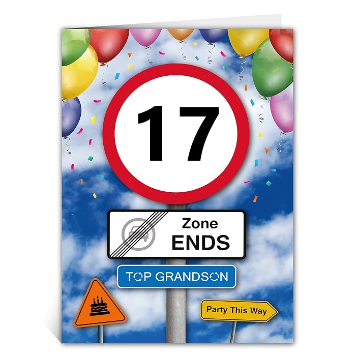 Buy Grandson 17th Birthday Card Fun Age 17 Birthday Card For Grandson buy-grandson-17th-birthday-card-fun-age-17-birthday-card-for-grandson