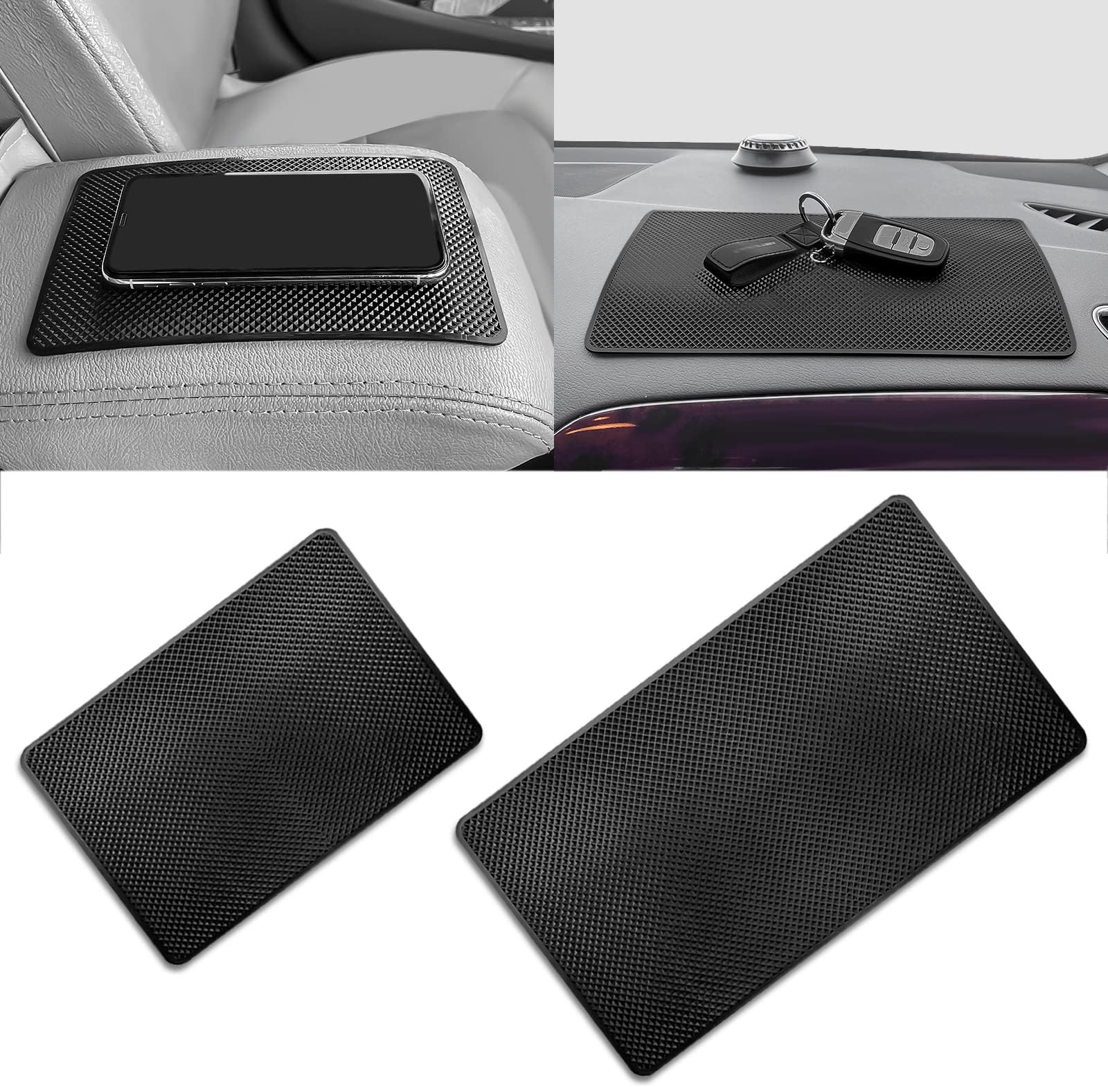 Amazon.com: Zmoso Dashboard Mat Rubber Anti-Slip Mat, 2-Pack 10.6"*5.9 ...