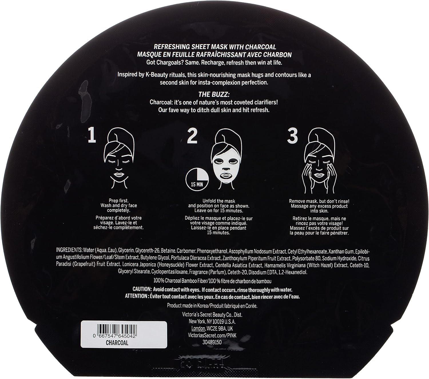 Victorias Secret Charcoal Refreshing for Unisex 1 Pc Mask – BigaMart