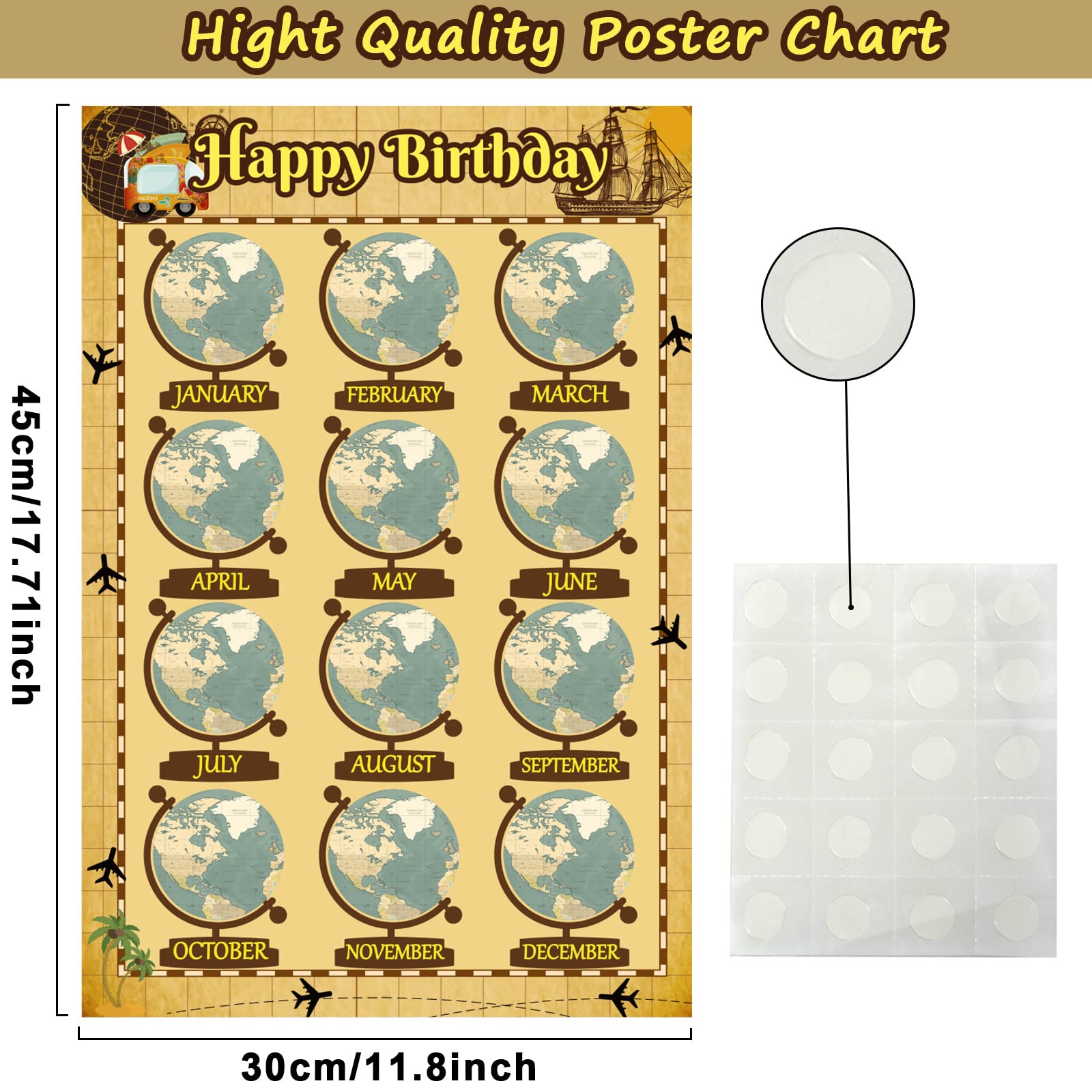 Classroom Birthday Chart 1 Set 2 Sheets Happy Birthday Chart For ...