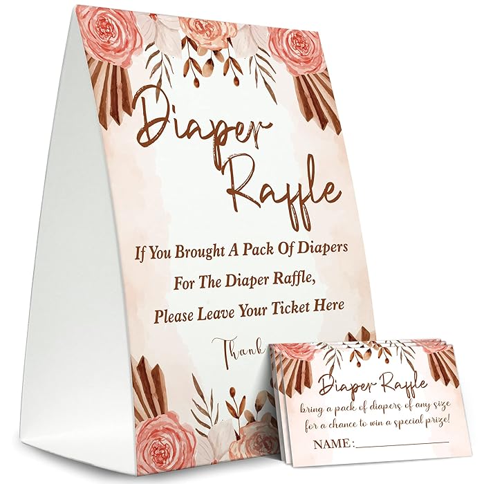 Buy Diaper Raffle Sign,Diaper Raffle Baby Shower Game Kit (1 Standing ...