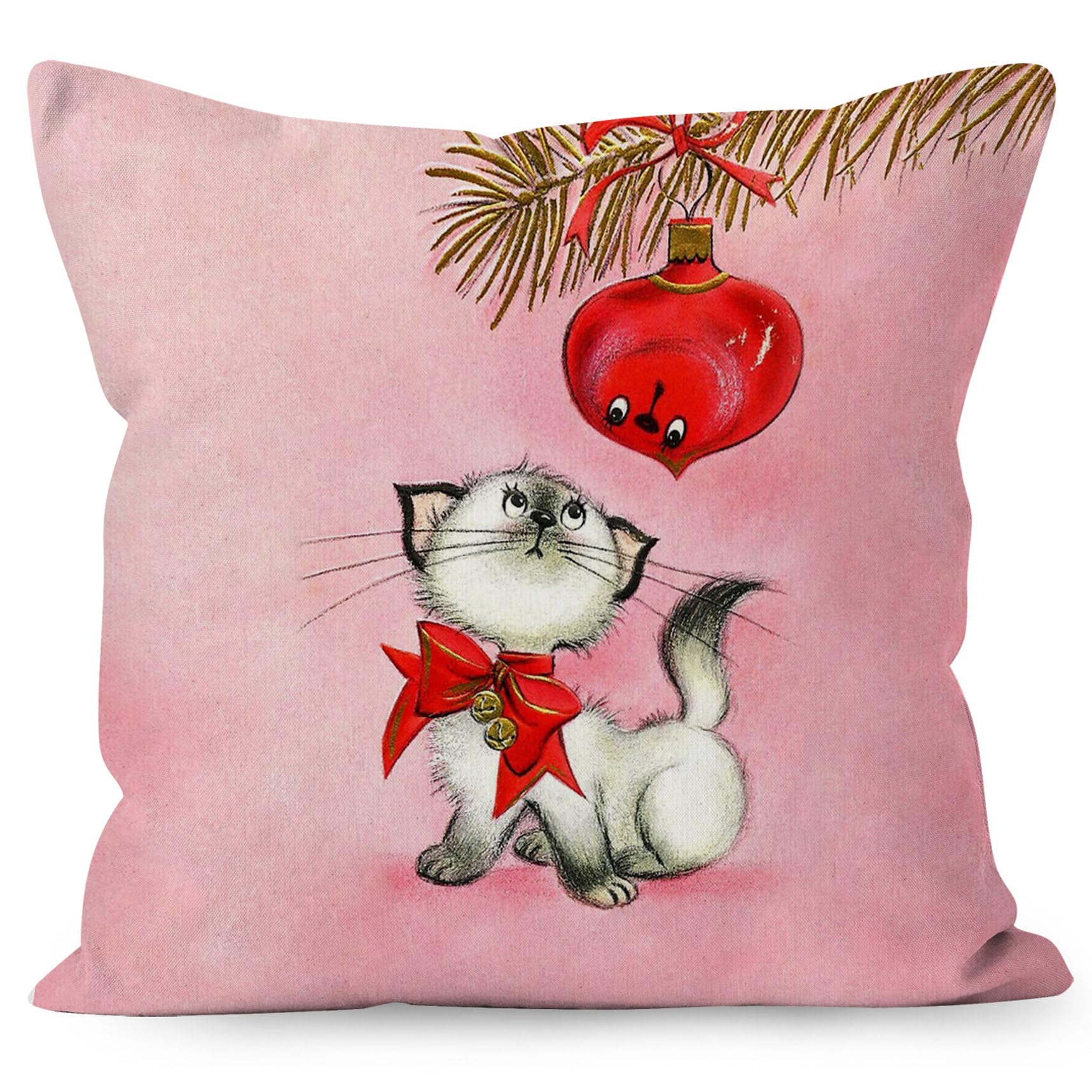 Cat Christmas Pillow