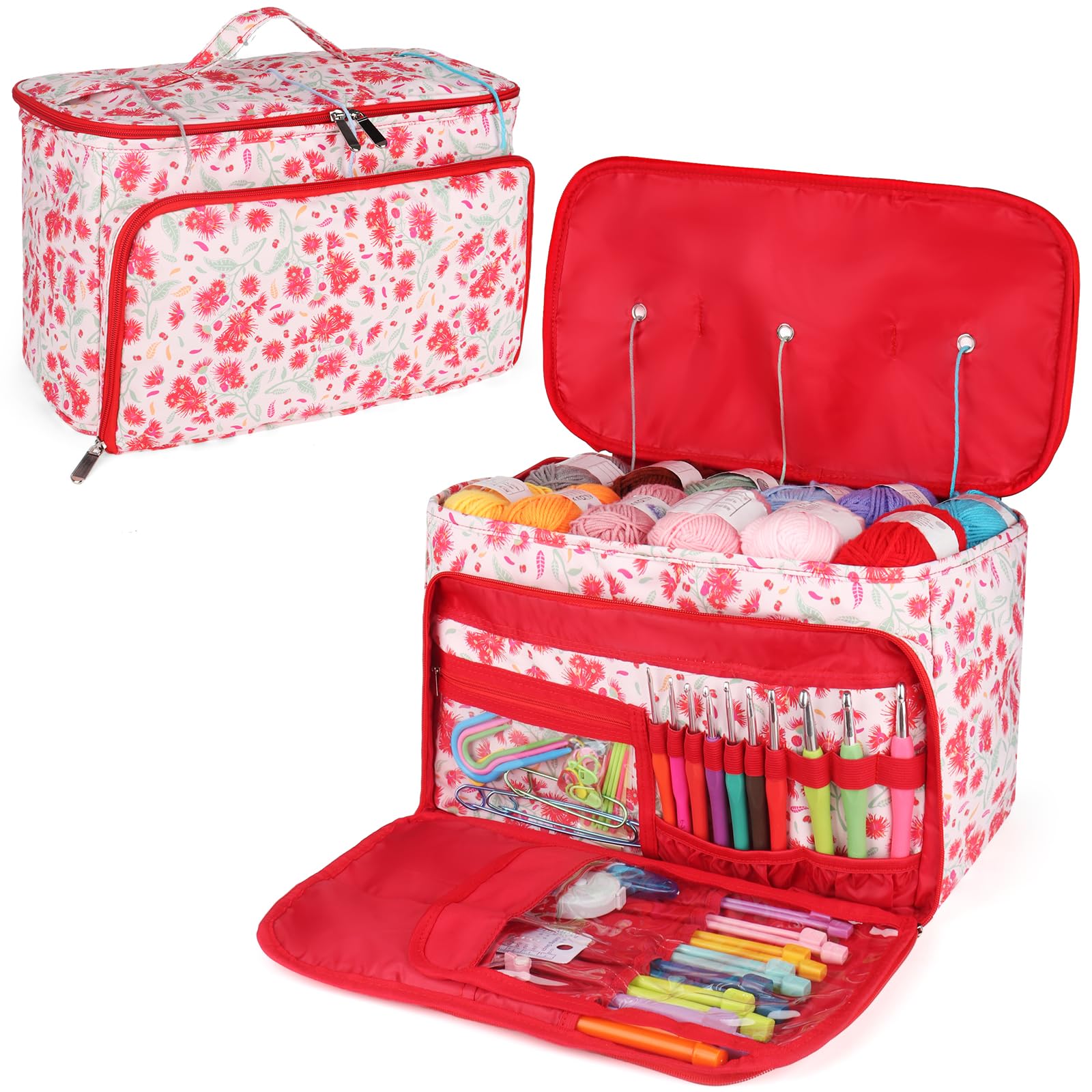 Aeelike Large Knitting Bag, Crochet Bags for Wool and Hooks, Knitting ...