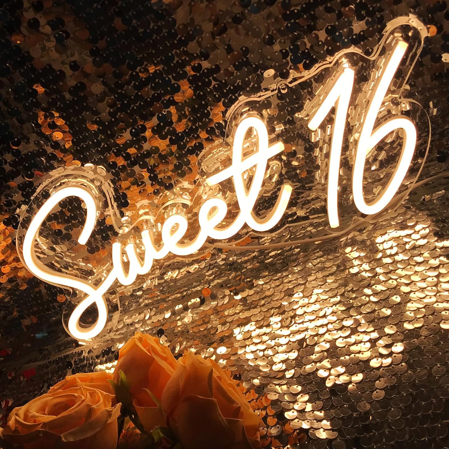 Sweet 16 Warm White LED Neon Sign for Sweet 16th Birthday Party ...