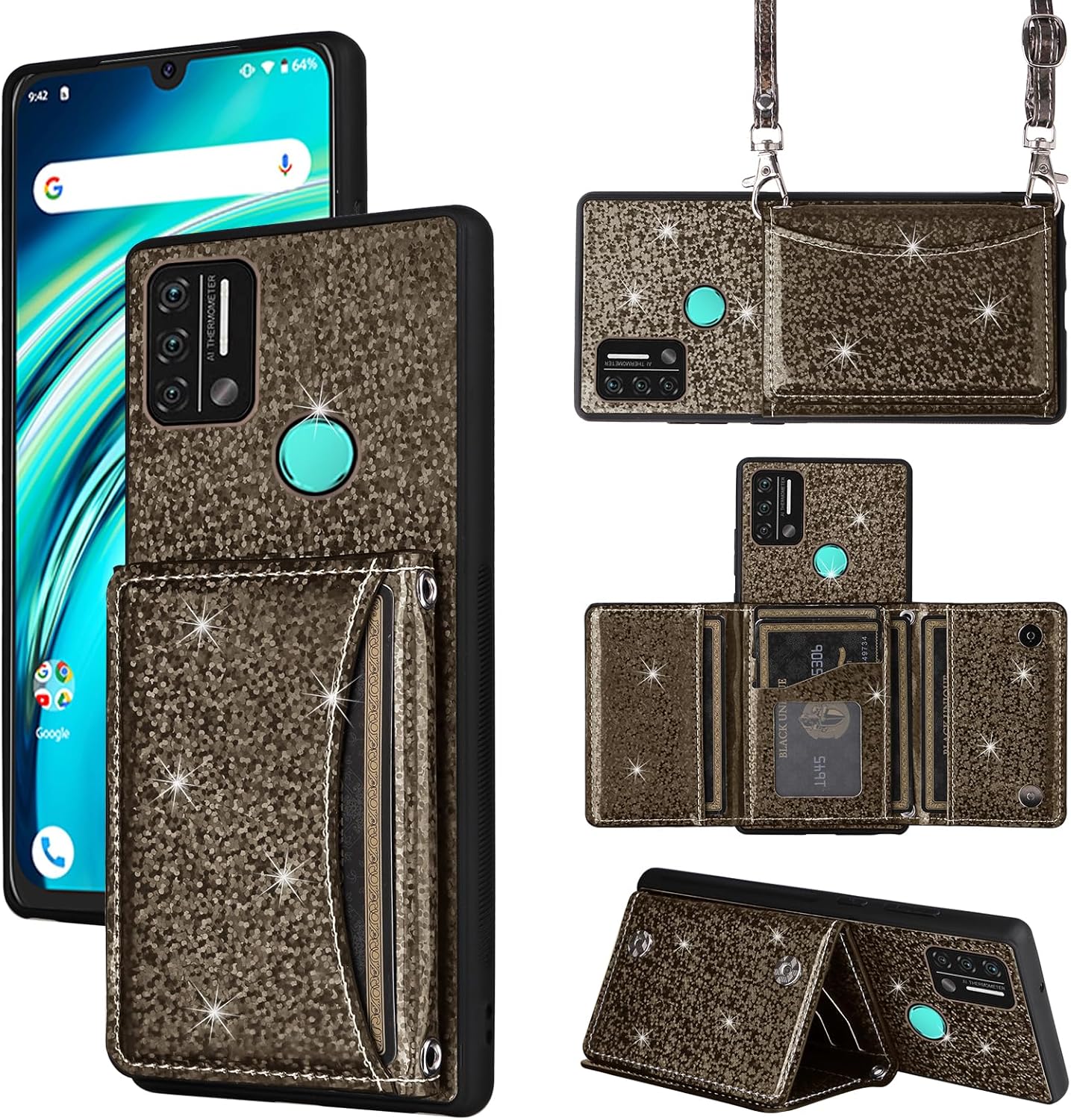 Amazon.com: Furiet Wallet Case for UMIDIGI A9 with Shoulder Strap, 6 ...
