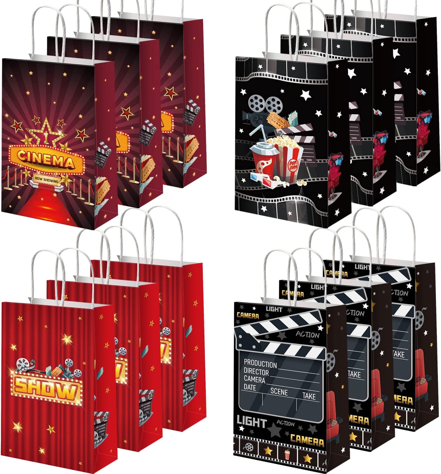 Amazon.com: Funrous 24 Pcs Movie Night Party Bags with Tissue Papers ...