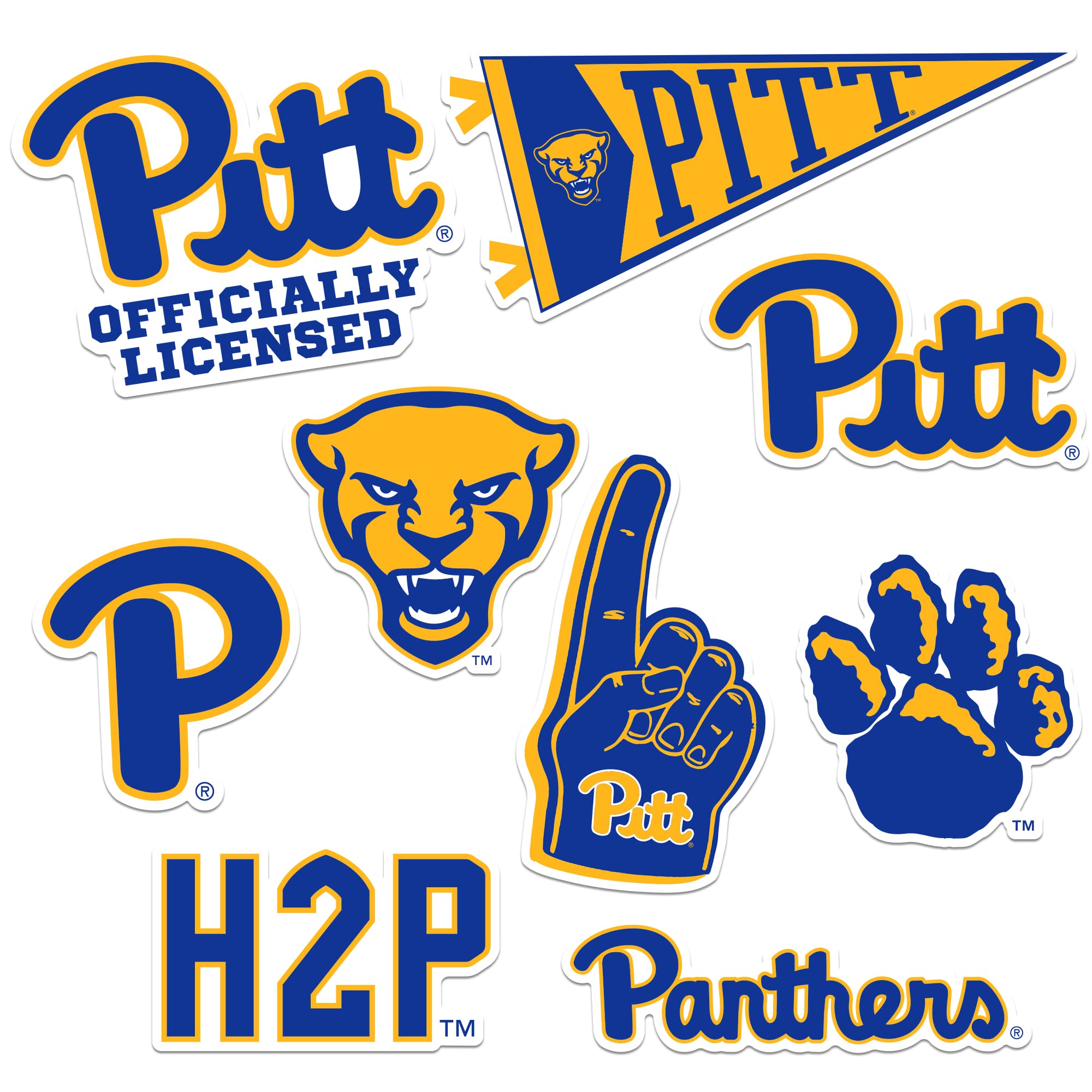 Amazon.com: University of Pittsburgh 8ct Vinyl Large Deluxe Stickers ...