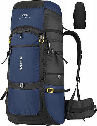 MOUNTILE ENDURO 55L Travel Backpack with Water Proof Rain Cover, Shoe ...