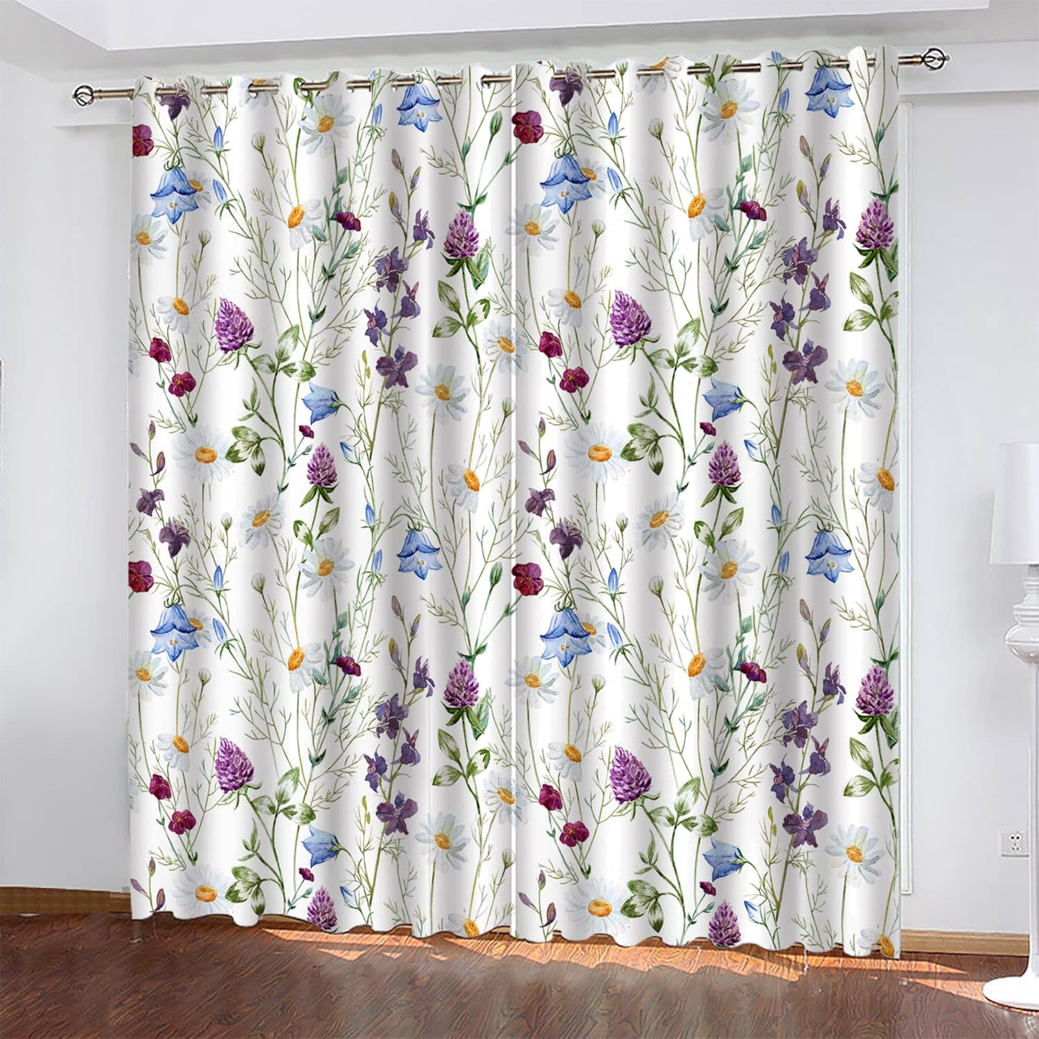 Amazon.com: Wildflowers Blackout Curtains, 3D Plants Print Window ...