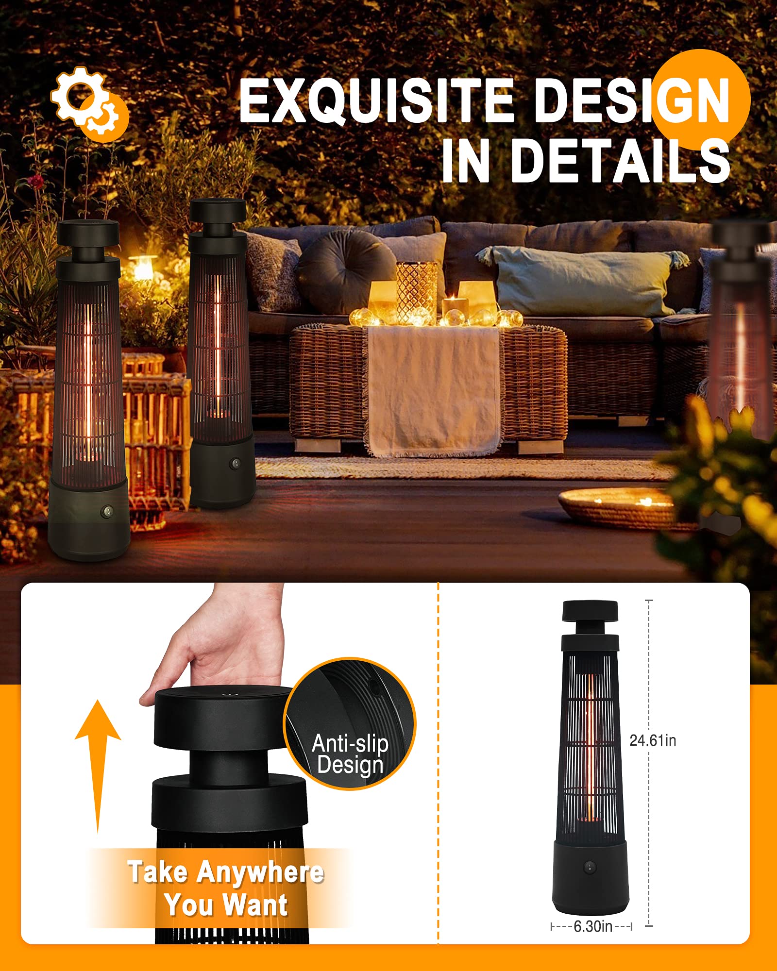Star Patio Electric Patio Heater, Outdoor Heater, 1500W Infrared Patio ...