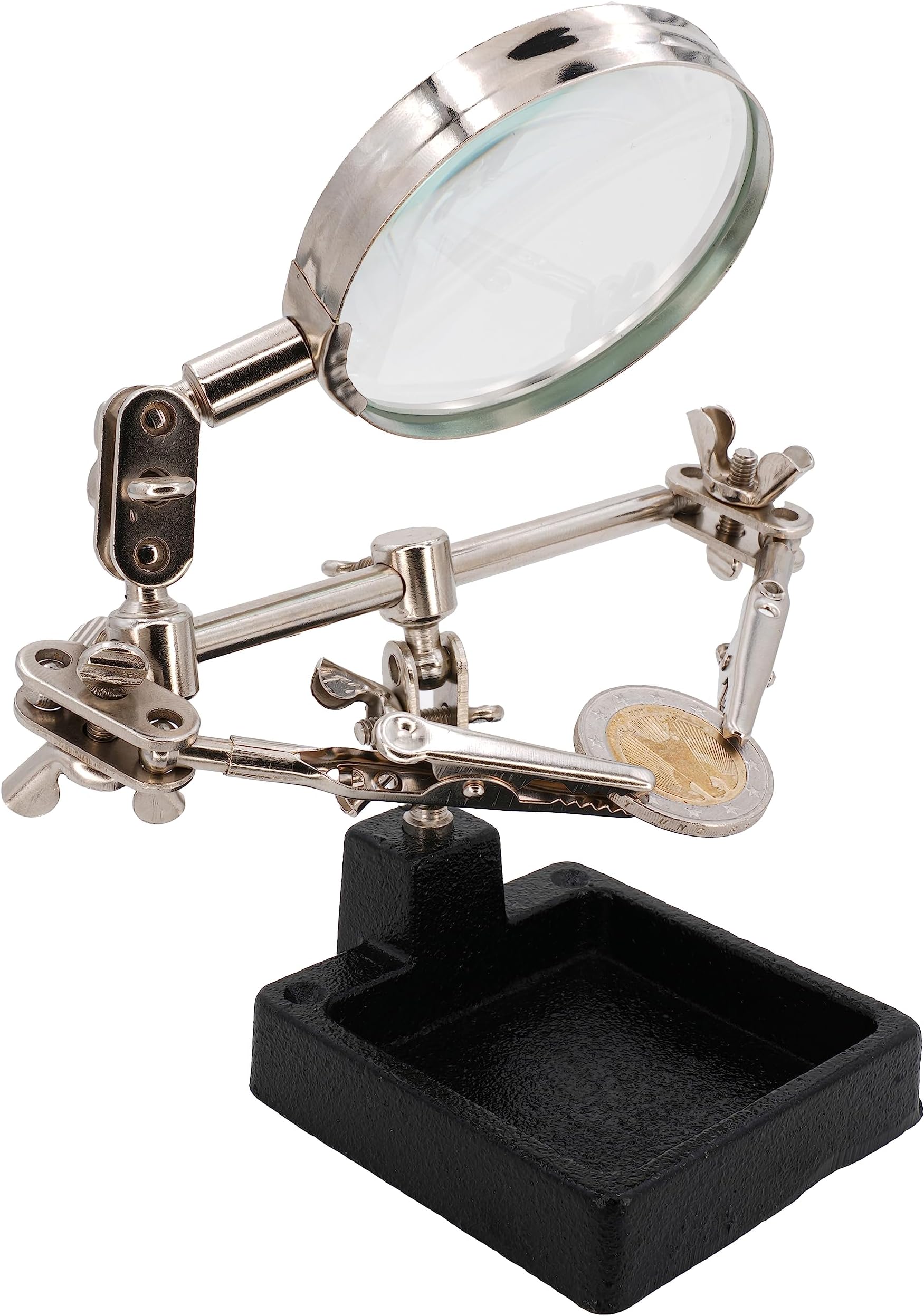 Solderen derde hand magnetische helpende handen met loep 4 flexibele ...