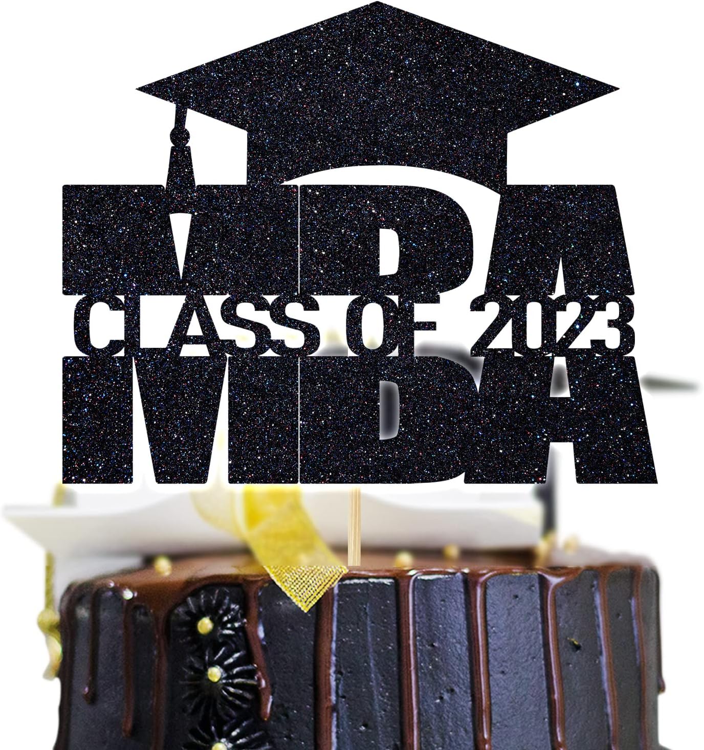 Amazon.com: Black Glitter MBA Class of 2023 Cake Topper, Congrats 2023 MBA/Business School ...