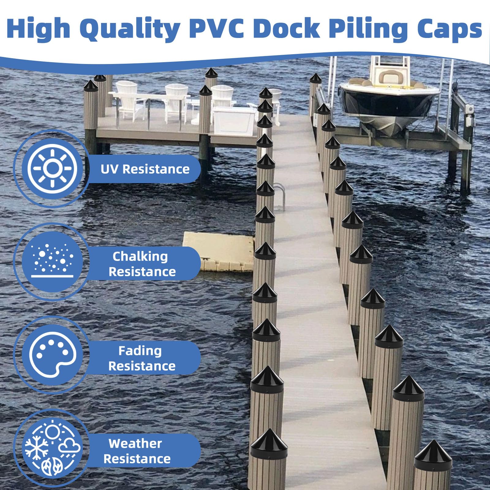 Snapklik.com : 9.5 Inch Piling Caps For Dock,Cone Pylon Cap For Marine ...