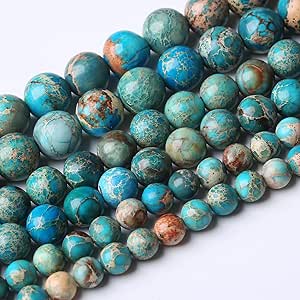 Amazon.com: 90PCS 4MM Blue Imperial Jasper Beads Stone Beads Natural Gemstone Bead Crystal ...