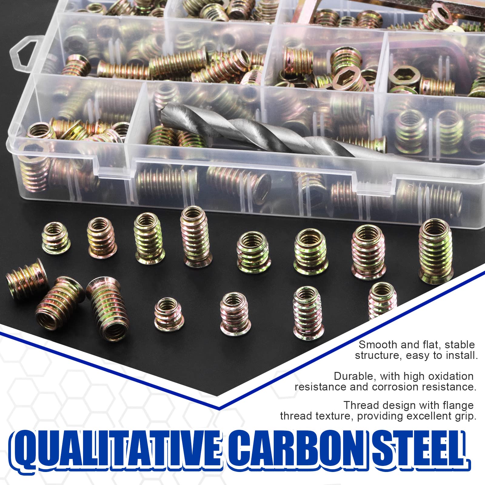 Snapklik.com : Glarks 134Pcs 1/4"-20 5/16"-18 Furniture Screw In Nut ...