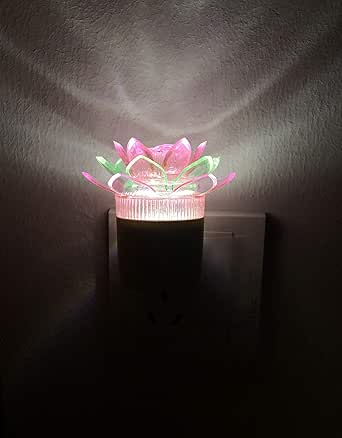 Omeet 4 Pack - Light Sensor Controlled Dusk to Dawn Plug-in LED Lotus ...