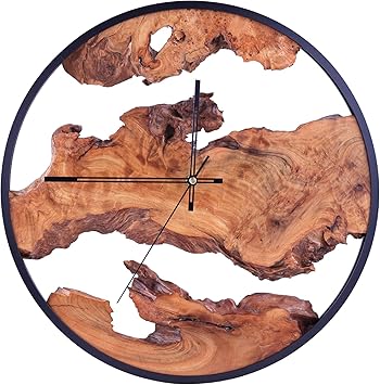 Amazon.com: AmoyJebit Handcrafted Wooden Wall Clock - Silent Non ...