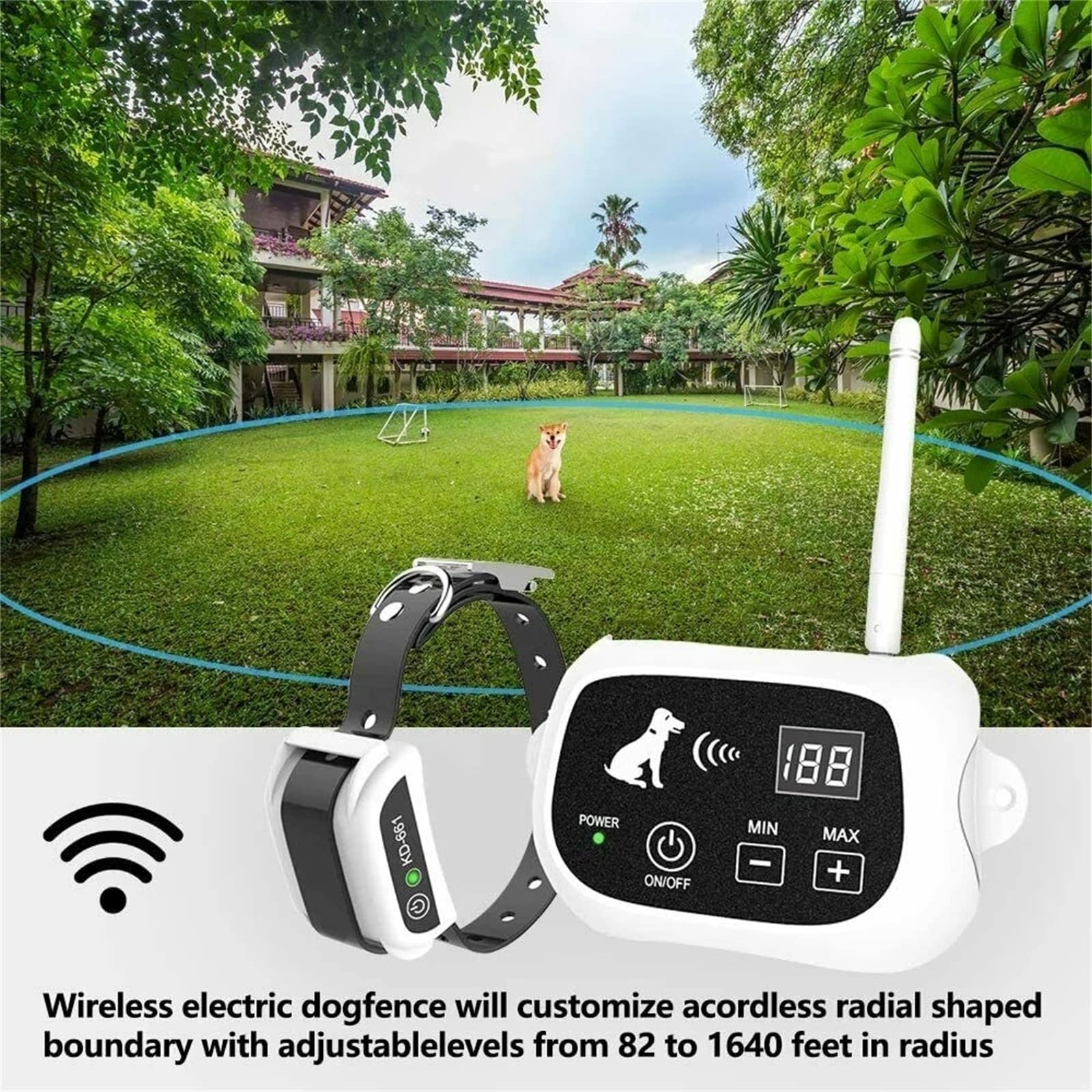 Gps Wireless Dog Fence System Pet Containment Collar GPS Wireless Dog ...