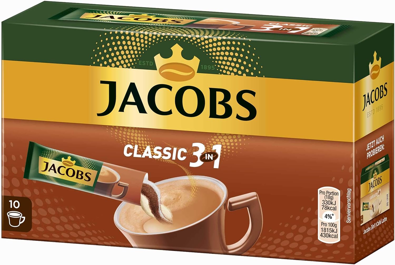 Jacobs 3in1 Instant Coffee Sticks, 10 Single Servings : Amazon.co.uk ...