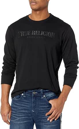 True Religion - Playera de satén para Hombre, Negro Azabache : Amazon ...