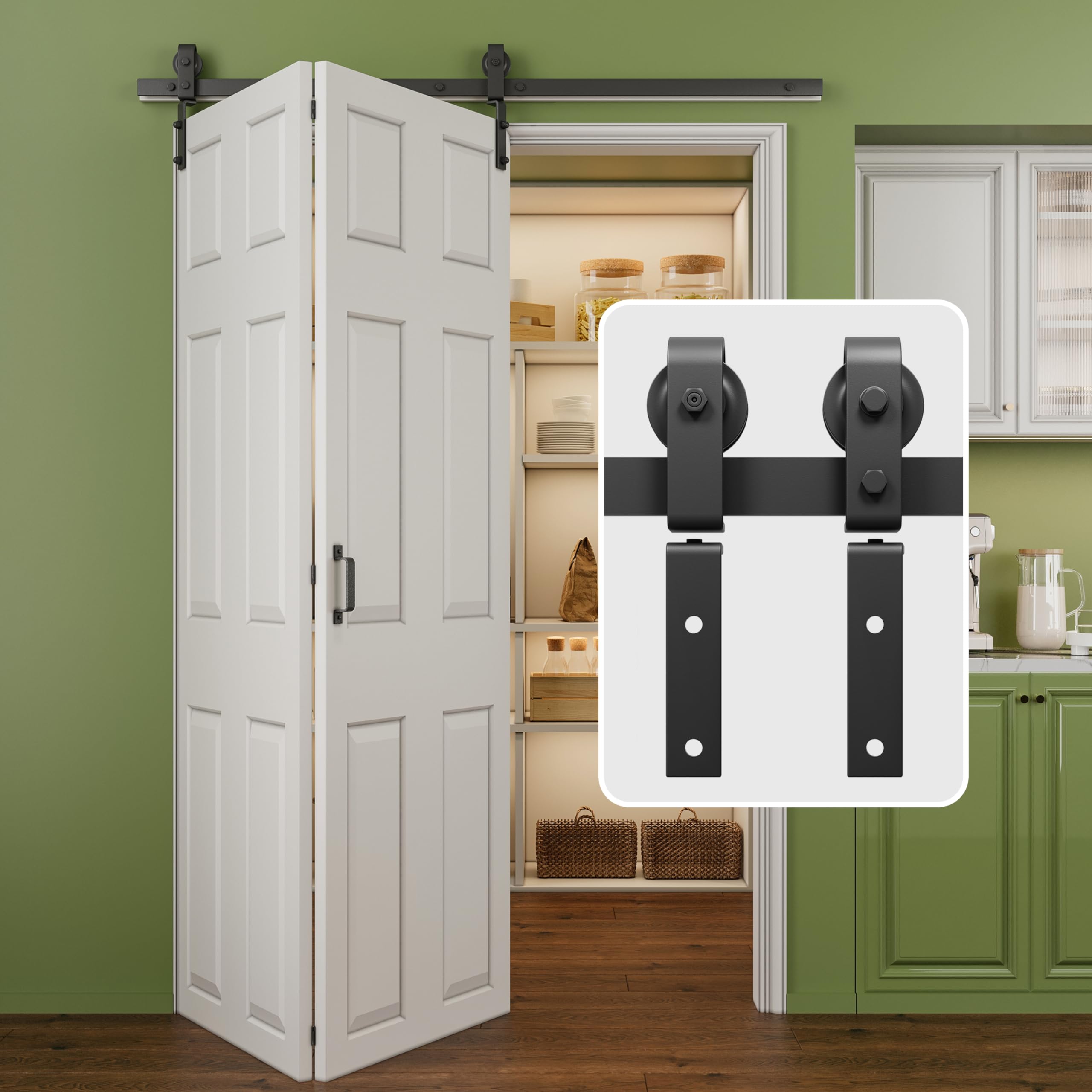 Folding Pantry Doors Fitting Set, For Folding Interior Doors,