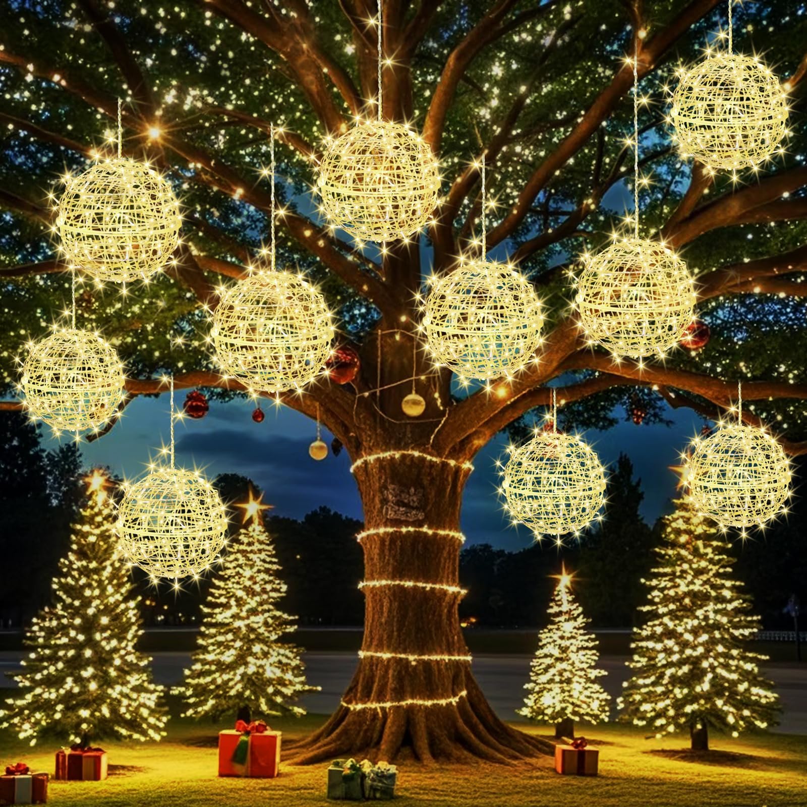 Amazon.com: Zhengmy 6 Pcs Christmas LED Lighted Balls 12'' Large ...