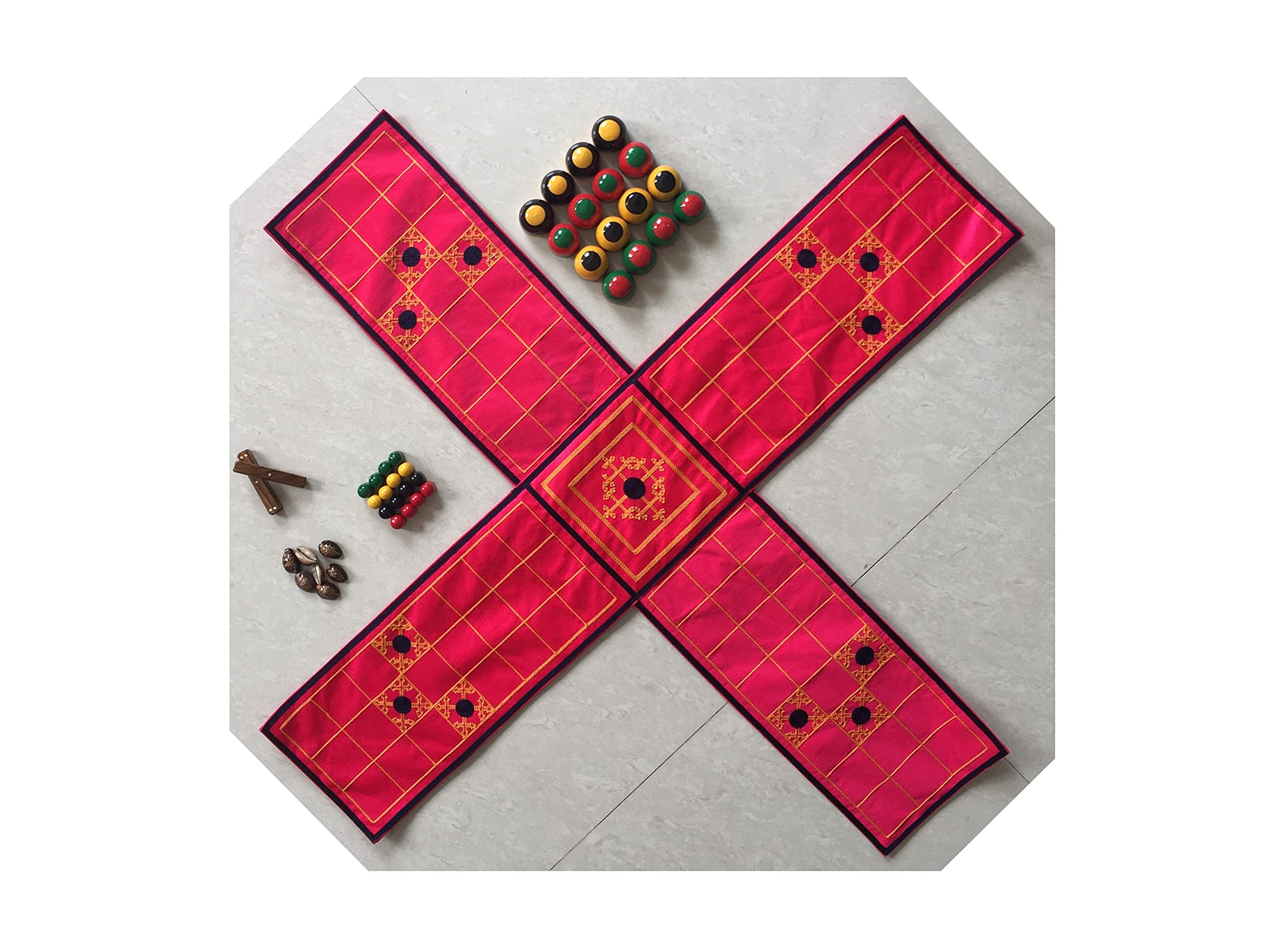 Orderiq Adult Traditional Chausar Chopad Parcheesi Pachisi Pagade ...