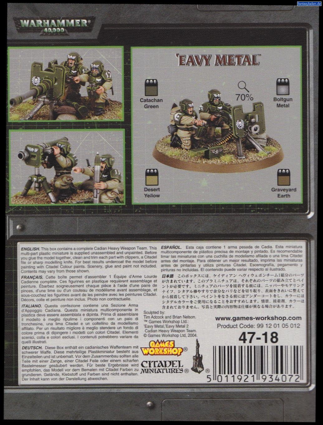 Amazon.com: Games Workshop Imperial Guard Cadian Heavy Weapon Team Box ...