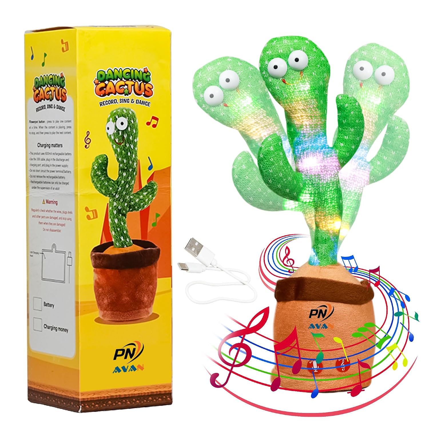 PN AVAN Dancing Cactus Toy for Kids Talking Singing Children Baby Plush ...