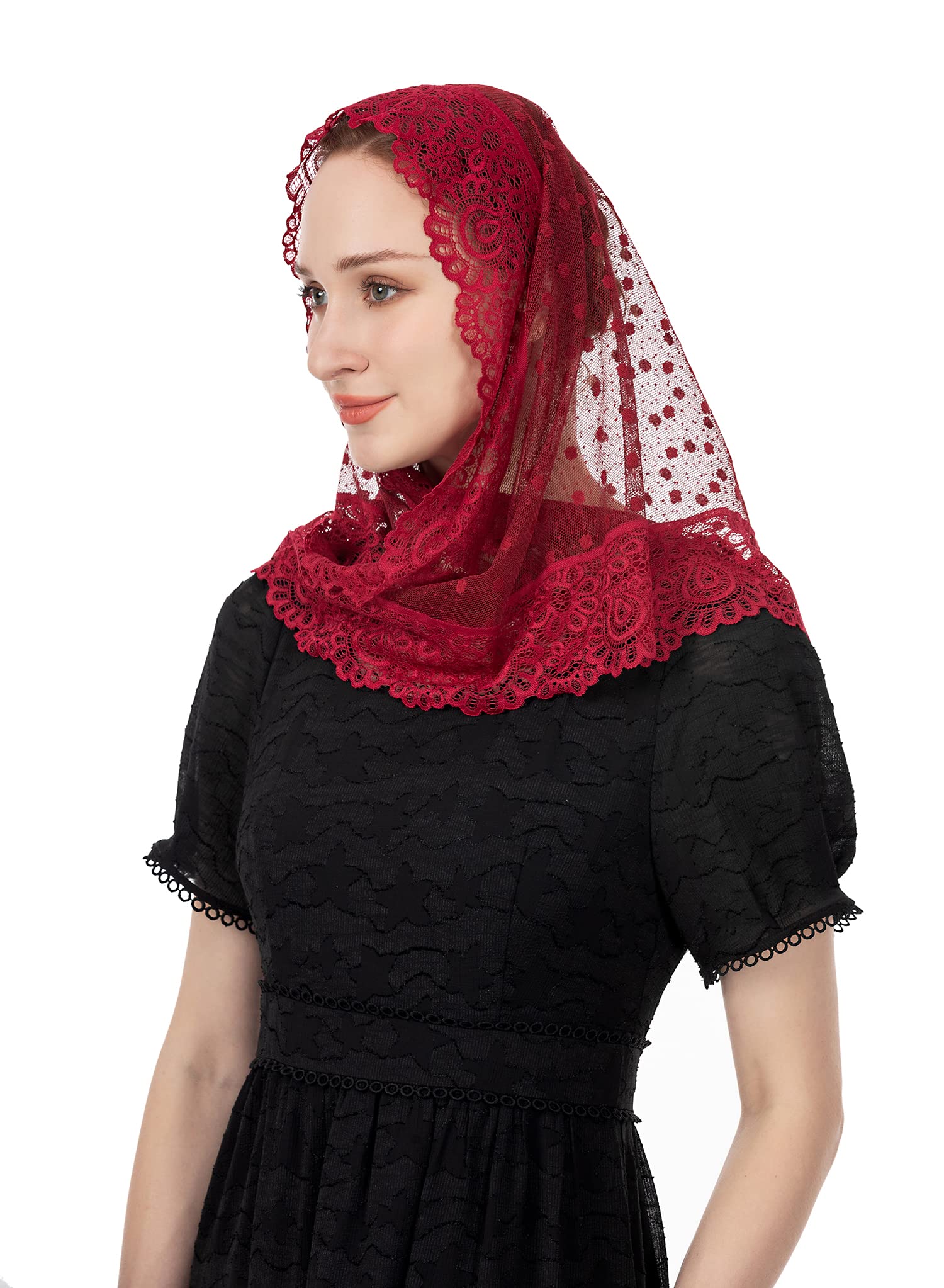 Snapklik.com : Wgior Triangle Vintage Inspired Lace Chapel Veils ...