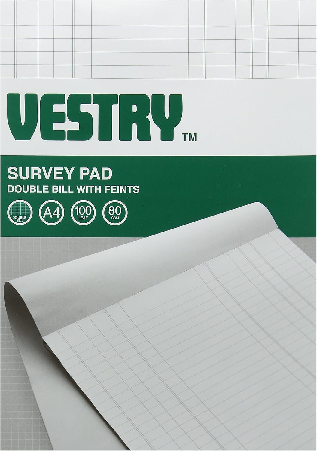 Vestry Survey and Engineering Pad Double Bill Headed with Feints 80gsm ...