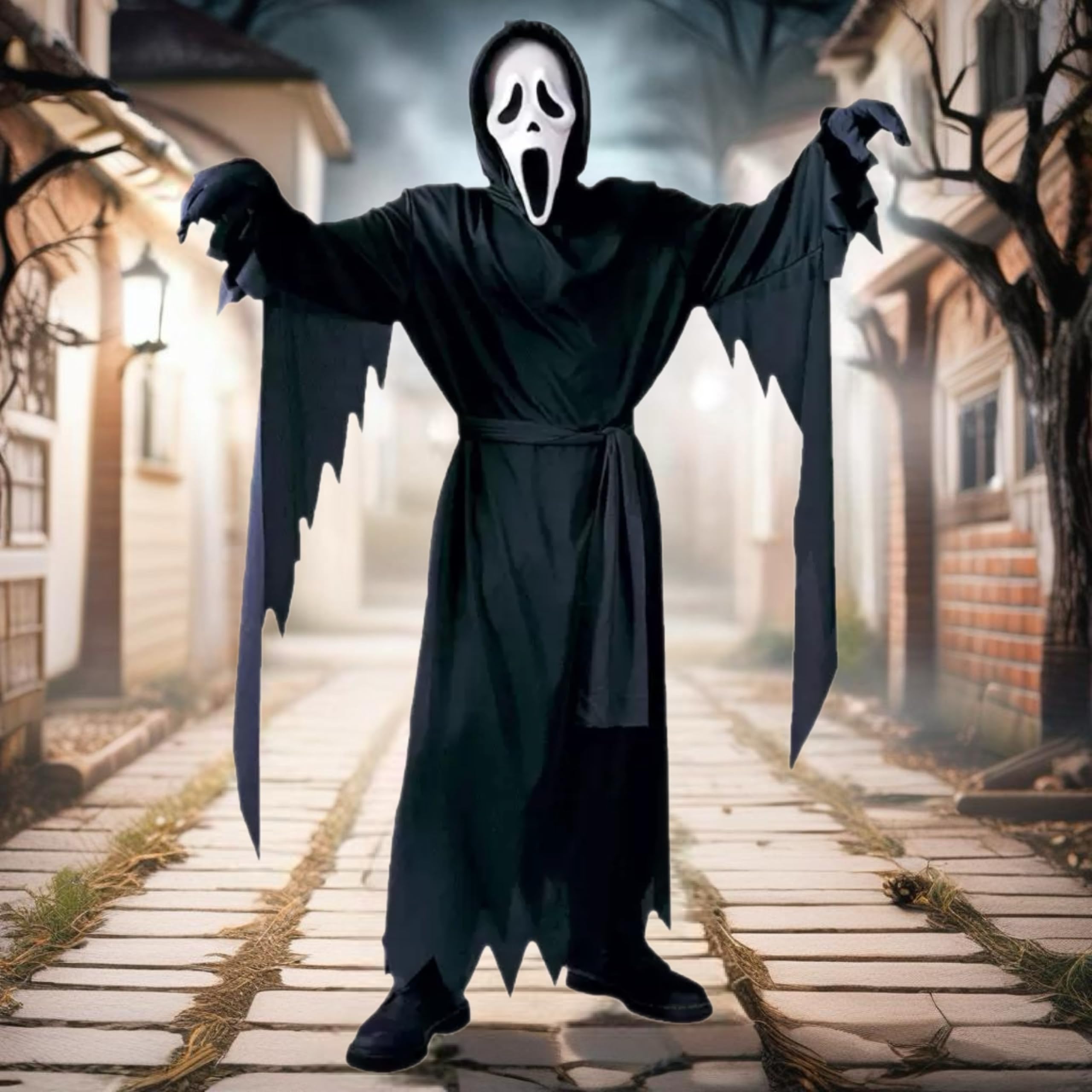 eBoutik – Horror Movie Ghost Face Adult Halloween Costume – Terrifying ...