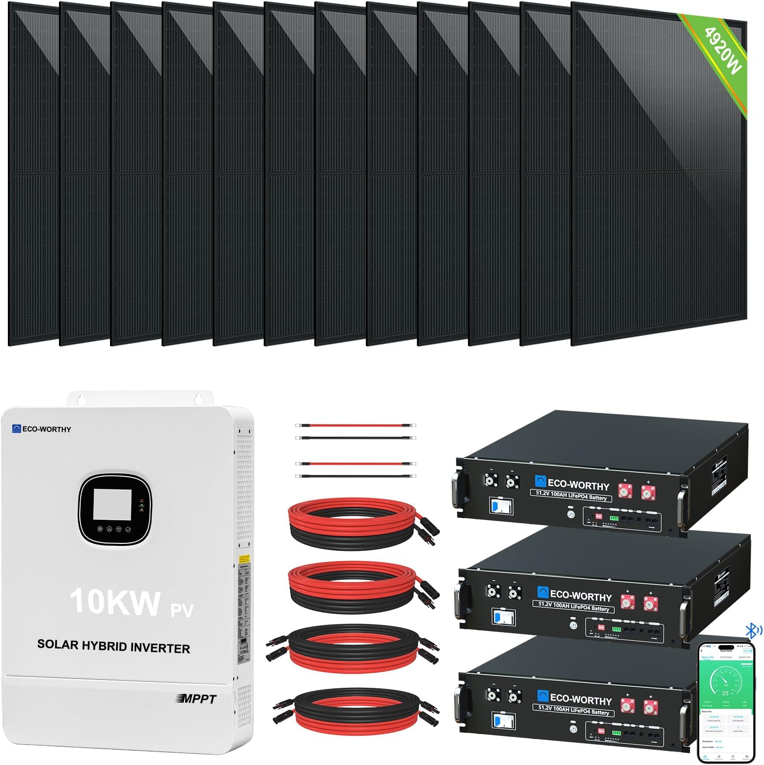 Amazon.com : ECO-WORTHY 10KW Home Off-Grid Solar Power System: 10KW ...